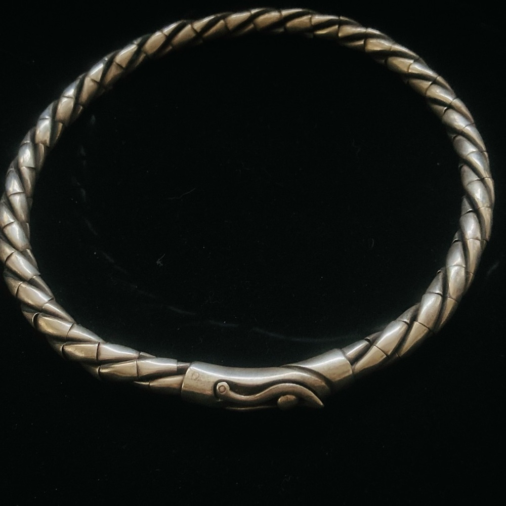 Sterling Silver Thick Rope Collar Necklace. - Gem